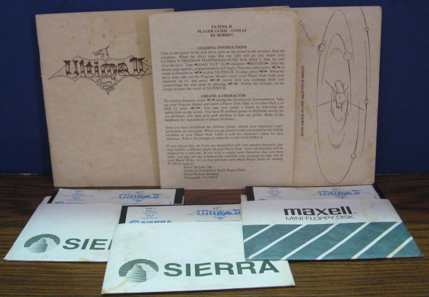 SOLD - Commodore 64 Ultima II 1985 Disks and Documentation - Sierra ...