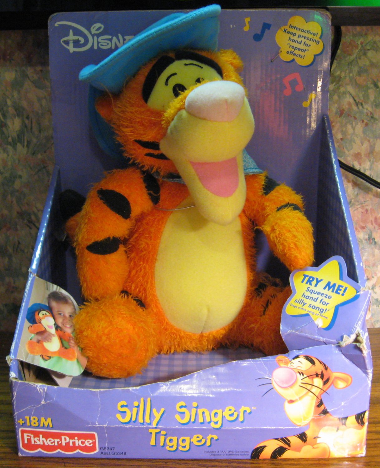 Disney Silly Singer Tigger Plush Doll - Winnie the Pooh - Fisher Price