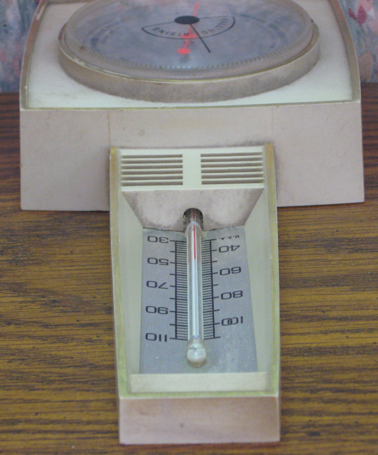 Taylor Wall Mounted Thermometer / Barometer - 1970s Vintage
