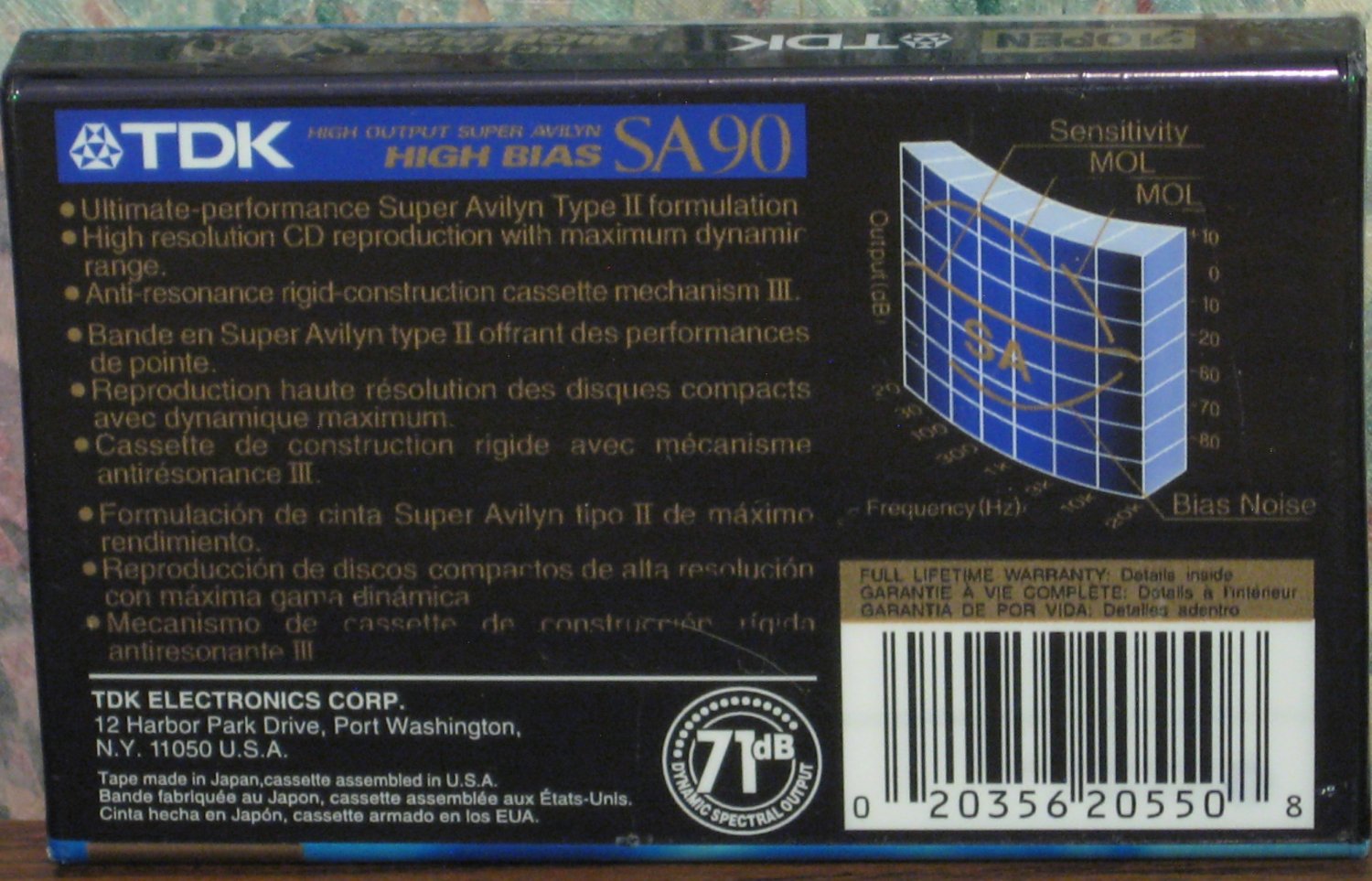 Audio Cassette Tape - TDK SA90 - 90 Minutes - Blue Label - No Date