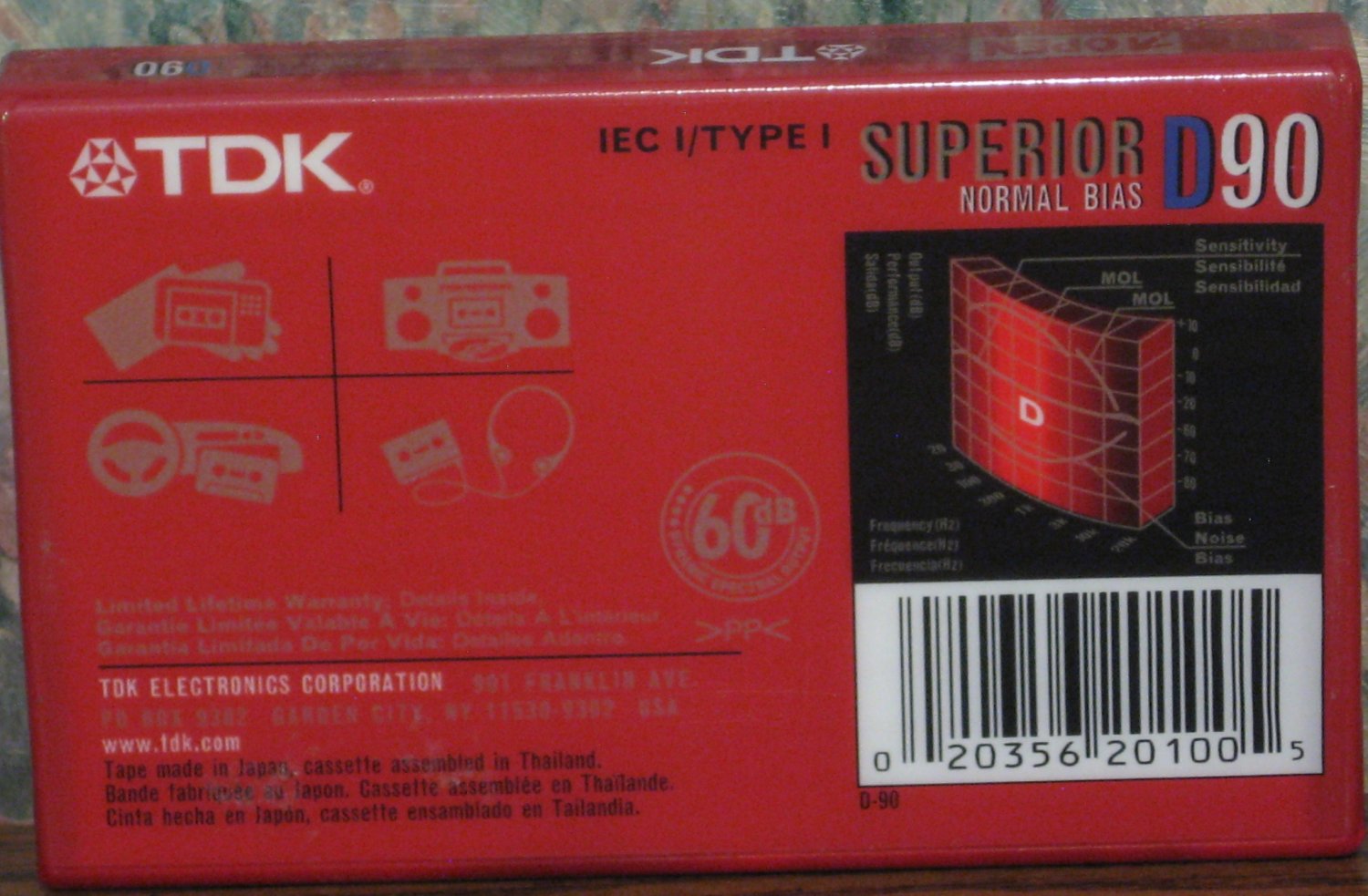 Audio Cassette Tape - TDK Superior D90 - 90 Minutes - New / Sealed