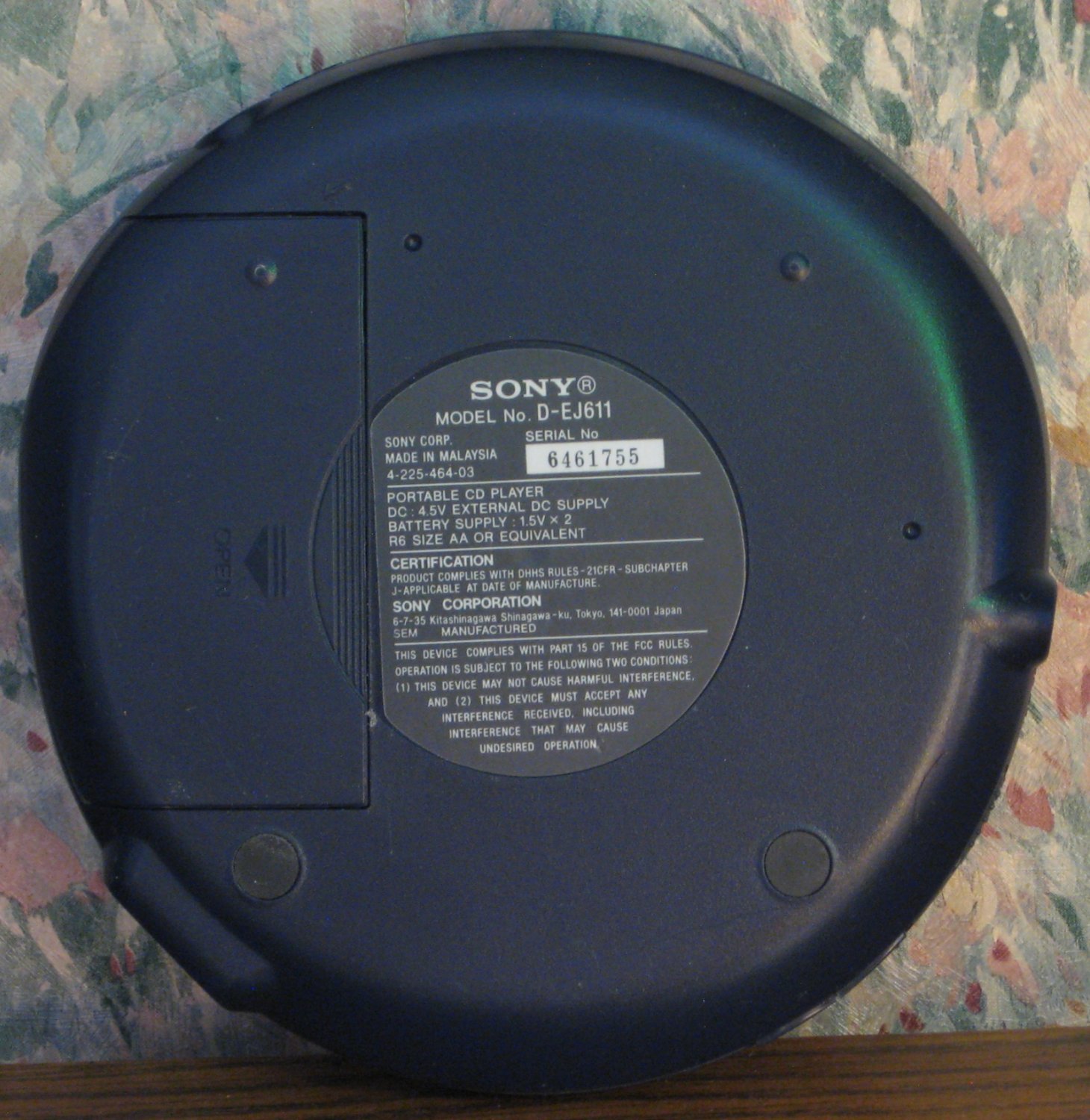 SOLD - Sony Discman D-EJ611 Personal CD Walkman Player - Blue - CD-R ...