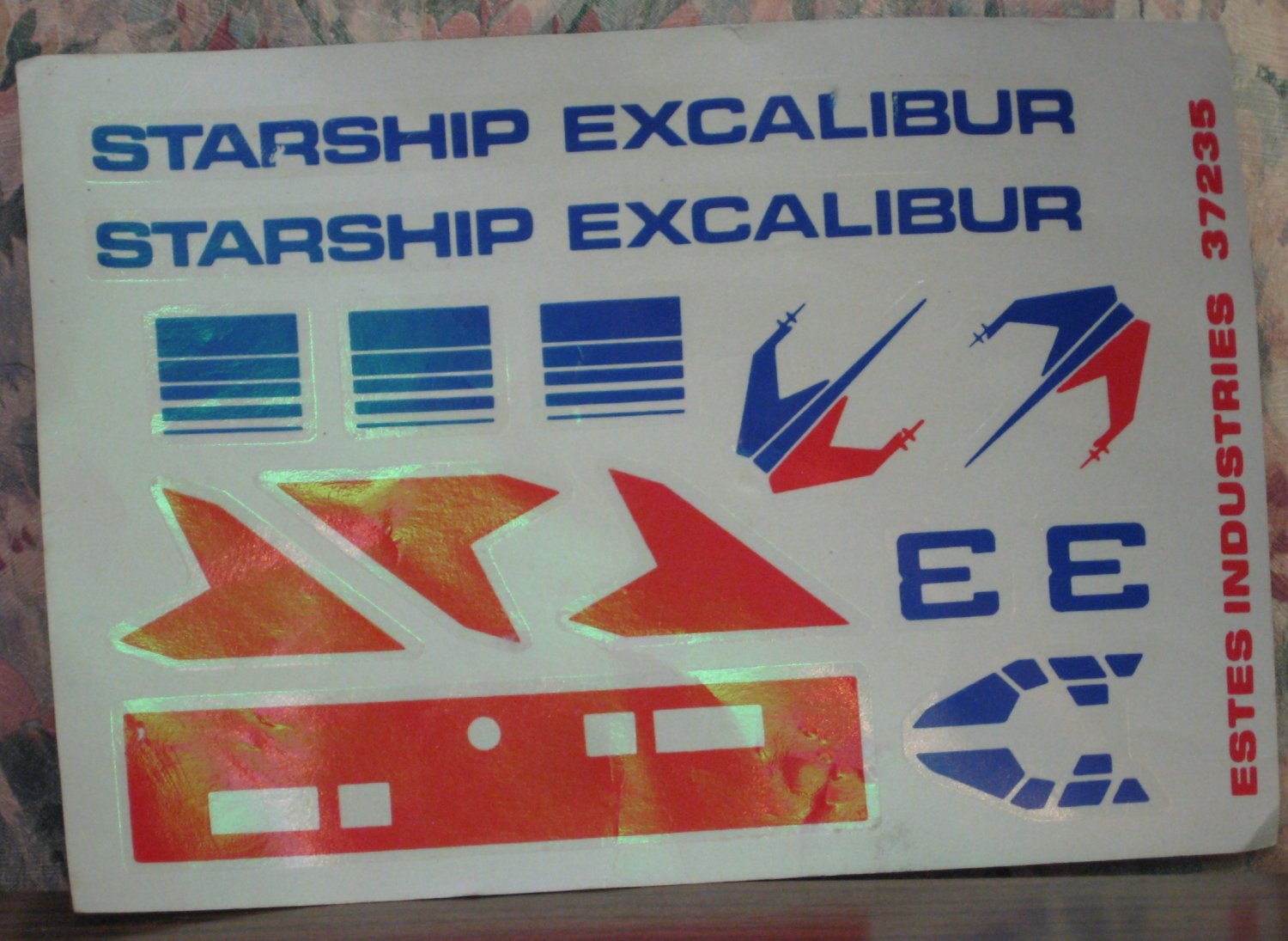SOLD - Estes Starship Excalibur Model Rocket Water Transfer Decal Sheet ...