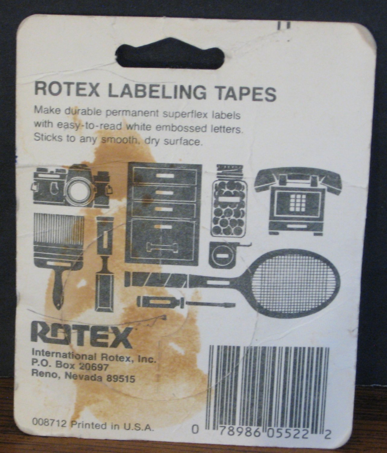Rotex Roll of Red Label Maker Tape - 3/8" - New on Card 12 Foot Roll ...
