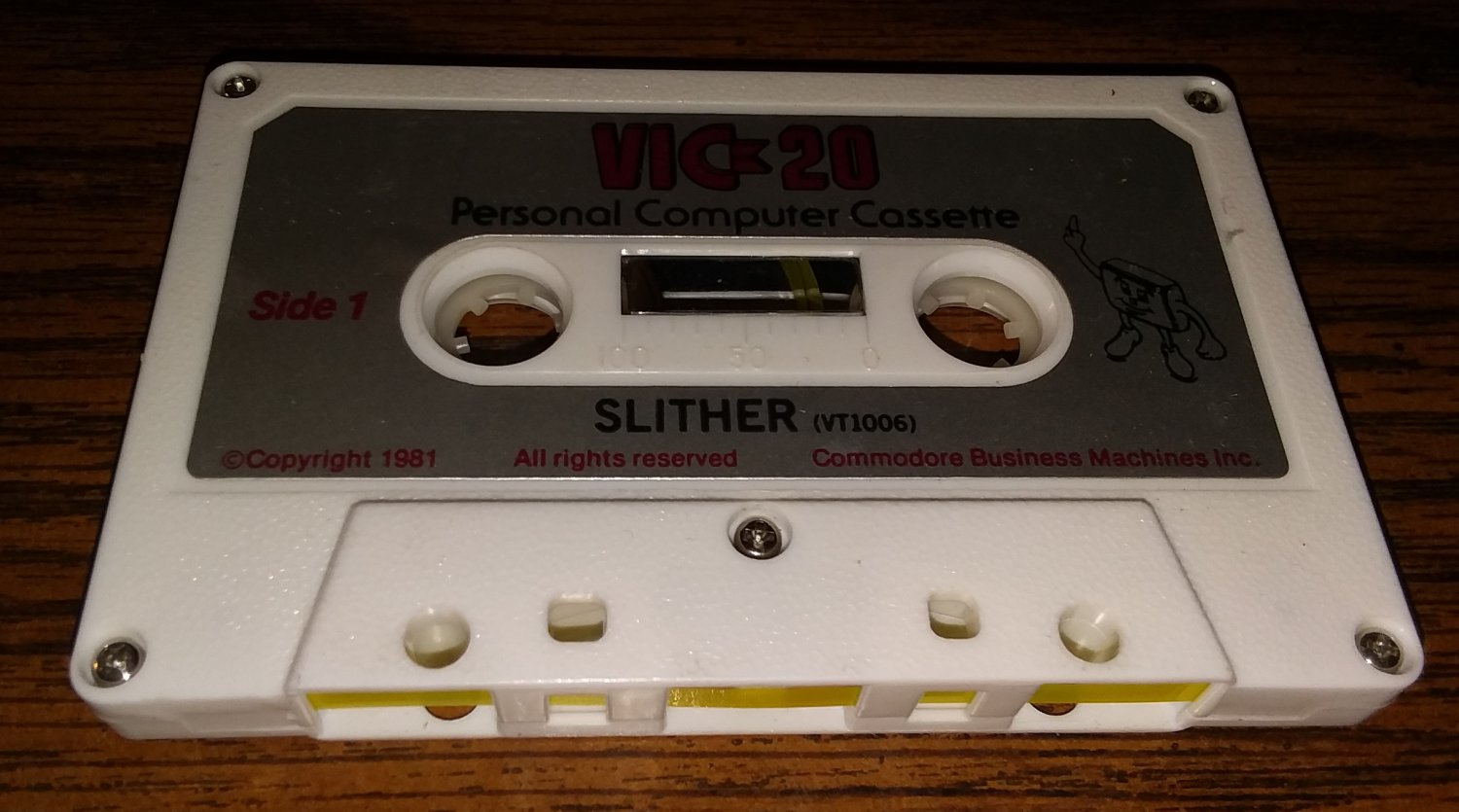 Commodore VIC-20 Cassette : Slither / Super Slither - VT1006 - 1981 Vintage