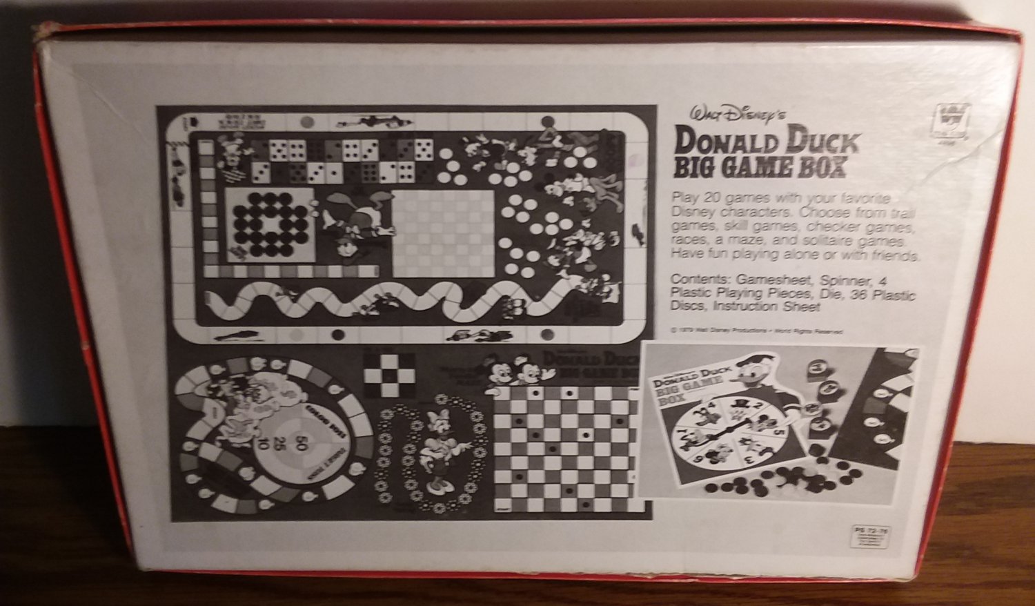 Disney Donald Duck Big Game Box Cloth Board Game Suite - Whitman Games ...