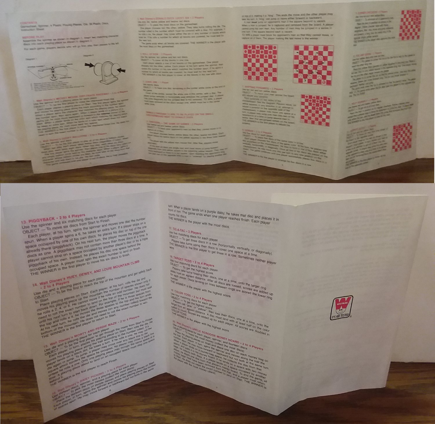 Disney Donald Duck Big Game Box Cloth Board Game Suite - Whitman Games ...