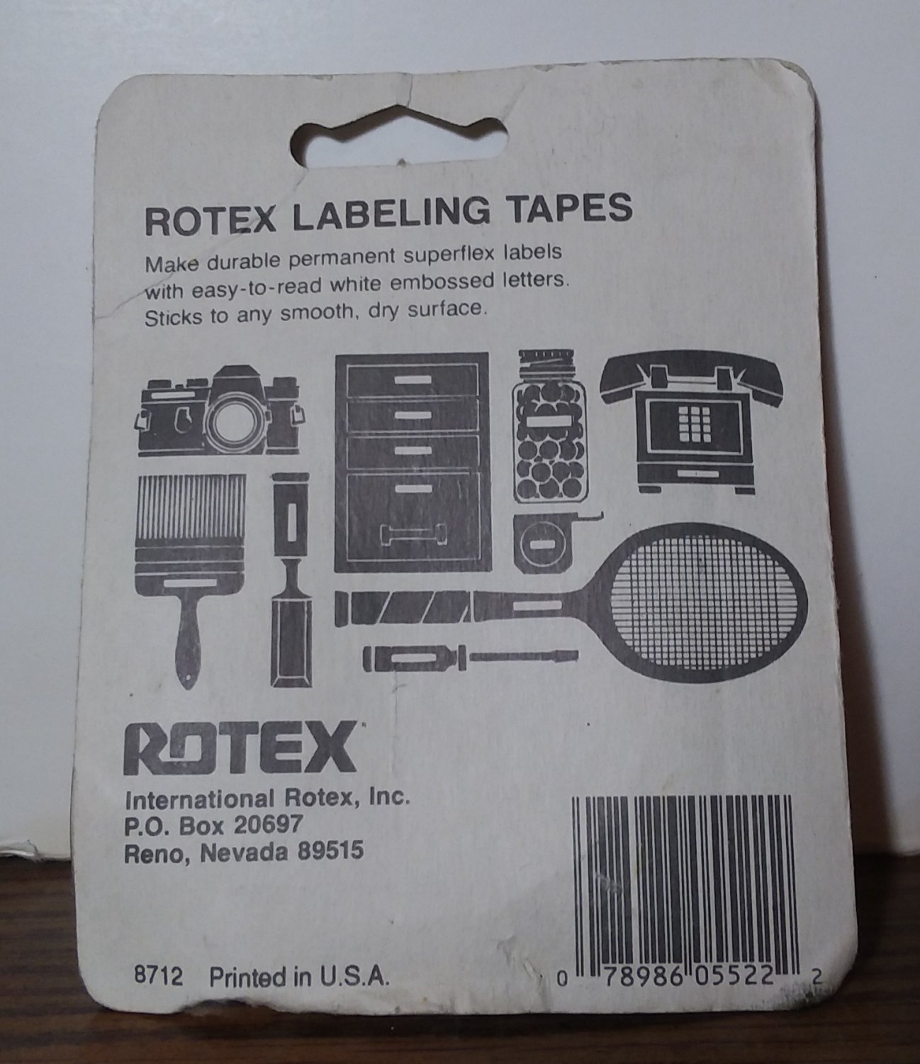 Rotex Roll of Red Label Maker Tape - 3/8" - New on Card 12 Foot Roll ...