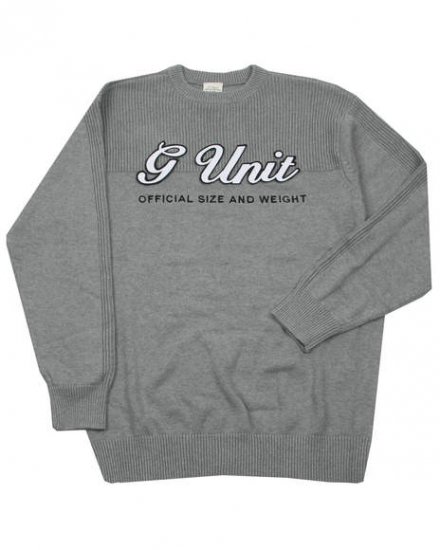 G UNIT MENS CURTIS GRAY SWEATER G-UNIT SZ XL NWT