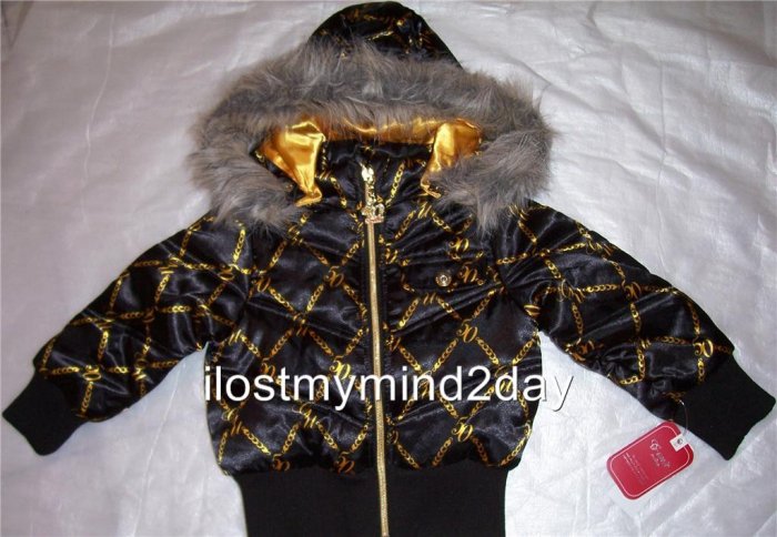 G UNIT GIRLS BLACK & GOLD CHAIN JACKET GUNIT SZ 3T-NWT