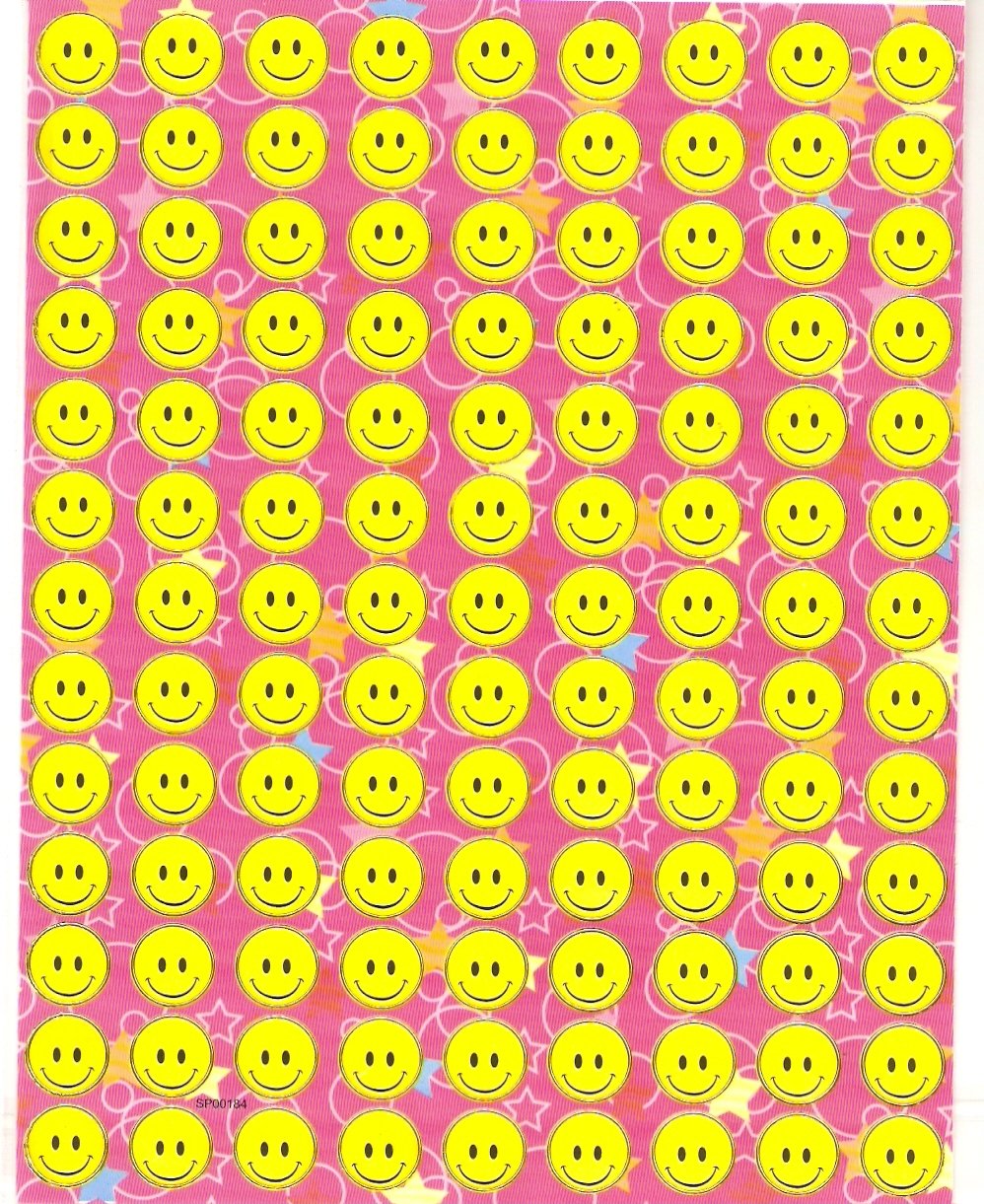 10 sheets #SP00184 SMILEY FACE Removable A4 Sticker