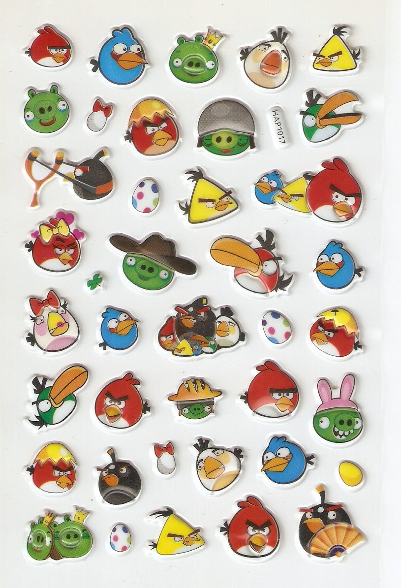 HAP1017 Angry Bird Mini Puffy Sticker FREE SHIPPING