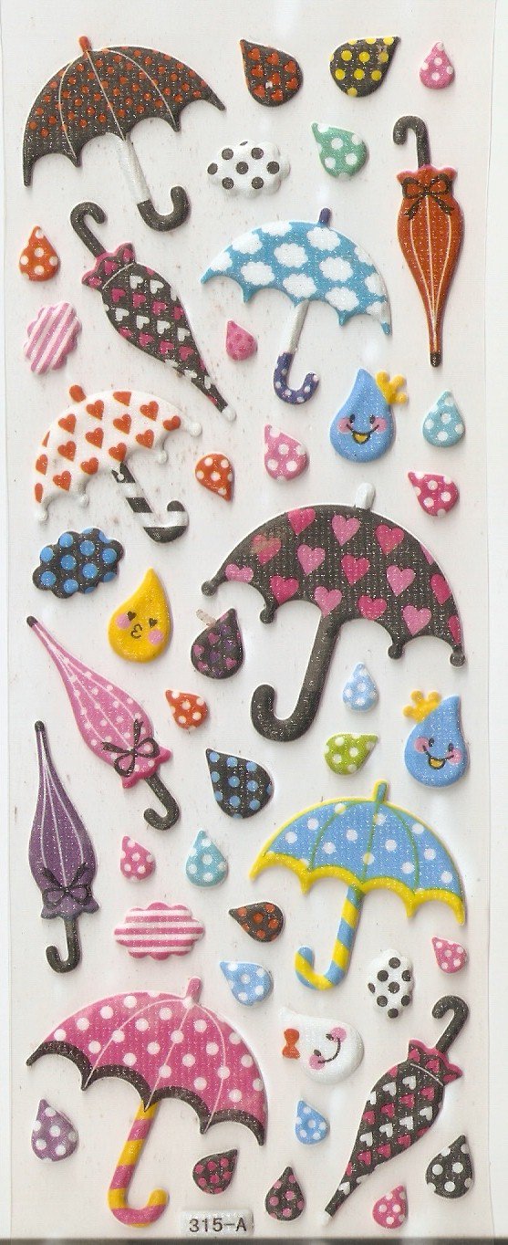 315A Umbrella Mini Puffy Sticker FREE SHIPPING