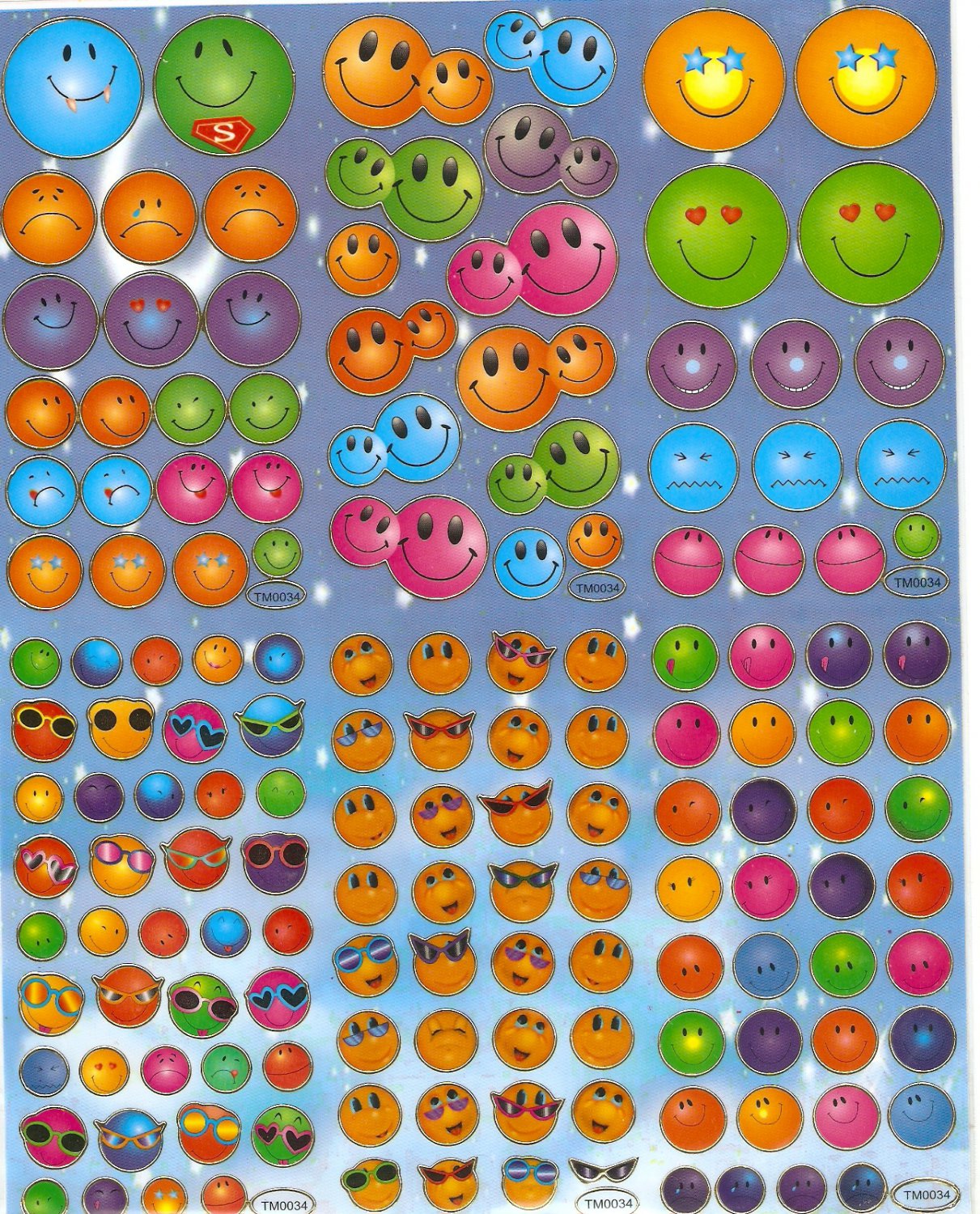 TM0034 Smiley Face Removable A4 Sticker