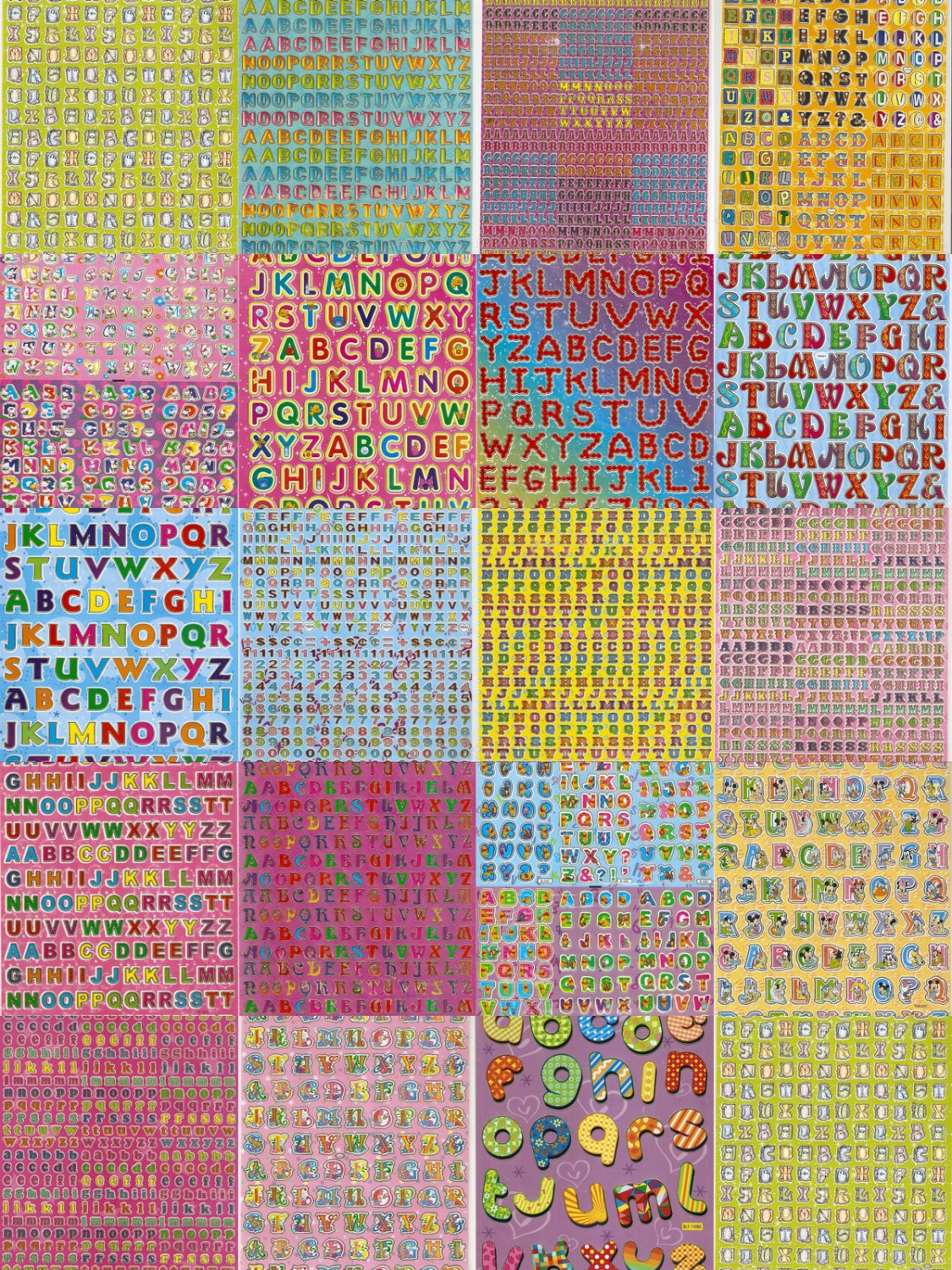 PROMO 30sheets A4 Multipurpose PVC Laser Sticker Letter Alphabets Craft ...