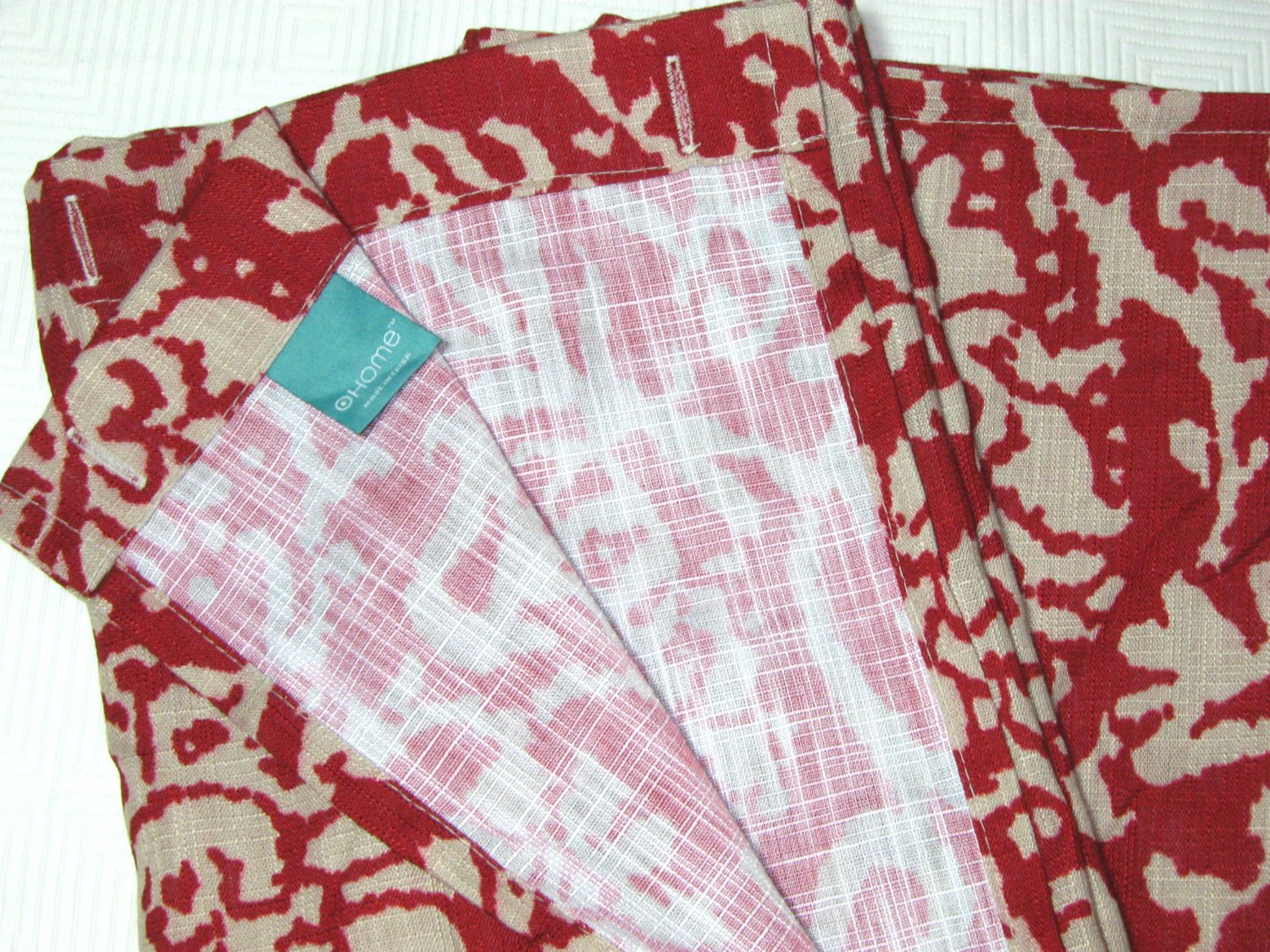 Target Home RED JACOBEAN FLORAL Fabric Shower Curtain