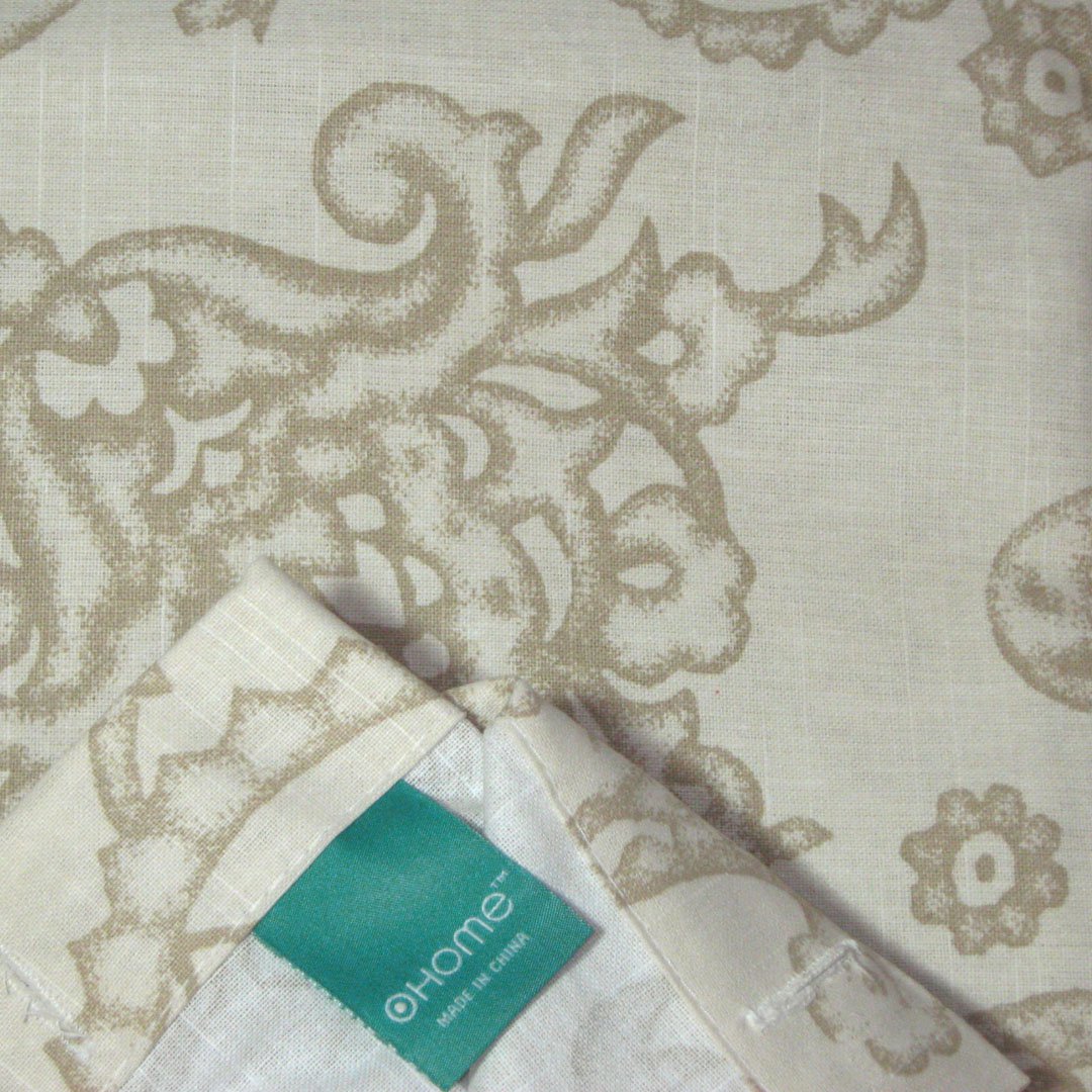 Target Home TAN SCROLL Beige Ivory Fabric Shower Curtain