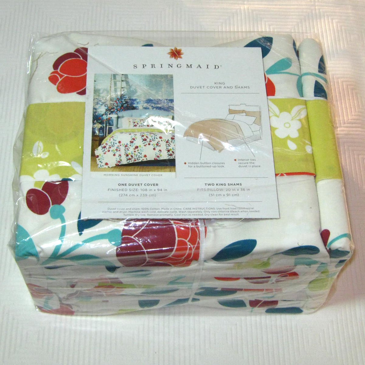 Springmaid MORNING SUNSHINE King 3 pc Duvet Set Floral Multicolor