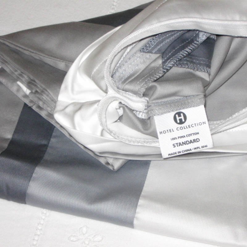 Macy's Hotel Collection MODERN FRAME Gray Colorblock 2 Standard Shams