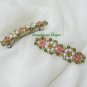Swarovski Crystal & Pearl ~ Pink Flower Hair Barrette Set of 2 Barrettes