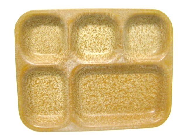 Bolta Cafeteria Lunch Trays Serving Dining Vintage Tan Set 6 50s