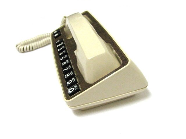 Funky Vintage Telephone GTE Touch Tone Wood Grain Big Button Tan Beige ...