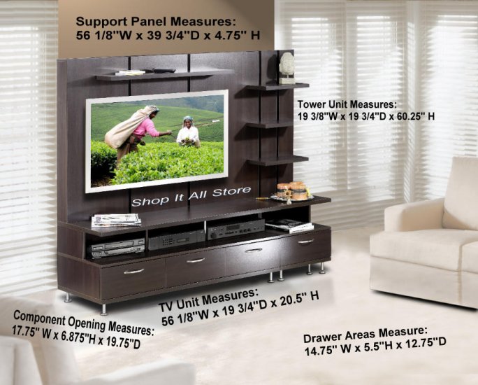 Plasma / LCD / DLP TV Stand Base Storage Espresso Entertainment Center ...