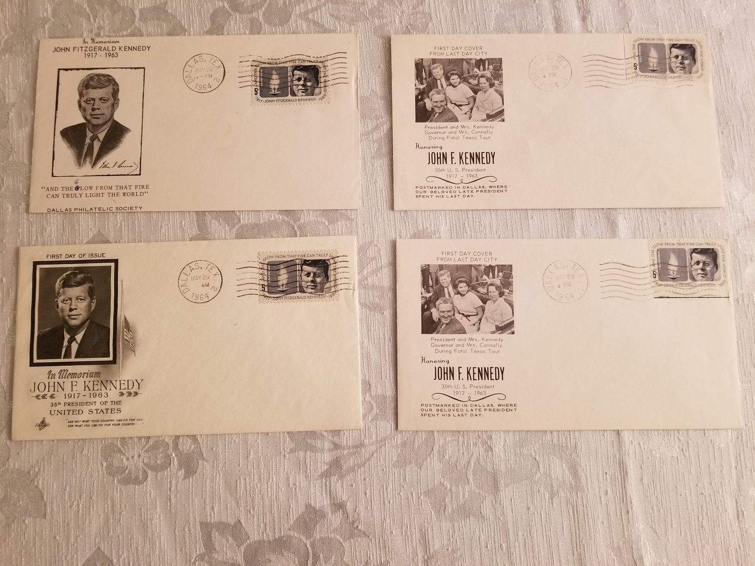 4 - John F Kennedy Unaddressed Envelopes Stamped