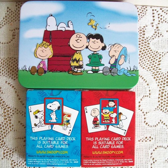 The Peanuts Gang Snoopy Collector Tin with Decks of Playing Cards UFS