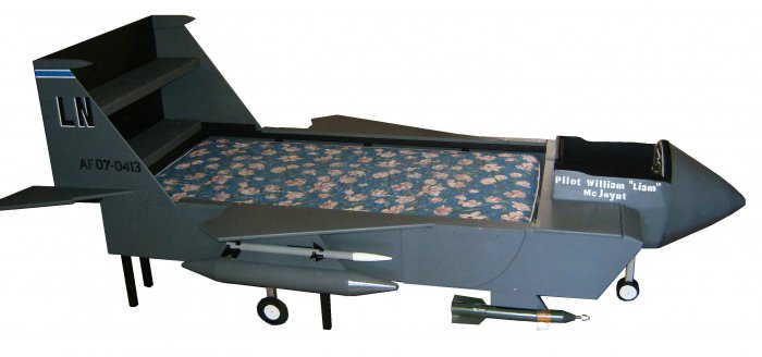 F15 Strike Eagle Jet Airplane Twin Bed or full size bed kids bed good ...