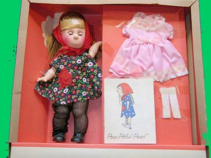 POOR vintage PITIFUL horsman PEARL dress set box DOLL in original PACKAGE