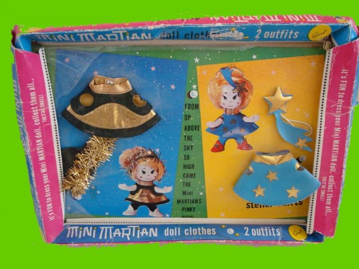 MINI MARTIANS martian doll VINTAGE swedlin sets OUTFIT on with 'SEALED ...