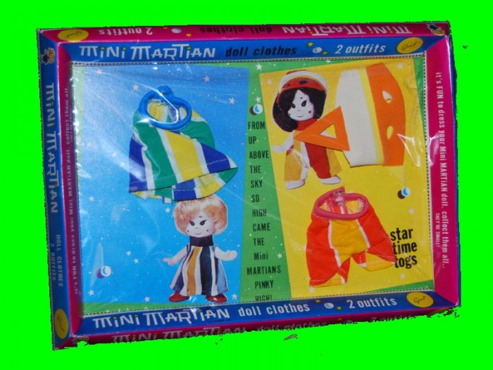 MINI MARTIANS martian doll VINTAGE swedlin sets OUTFIT on with 'SEALED ...