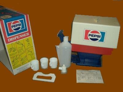 PEPSI chilton TOY cola SODA cups MACHINE set DISPENSER
