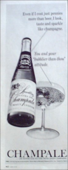 1967 Champale Malt Liquor ad