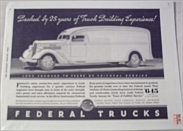 1935 Federal Truck ad