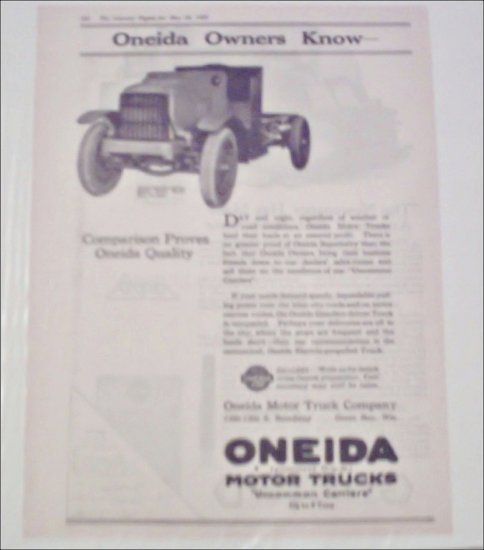 1920 Oneida Truck ad