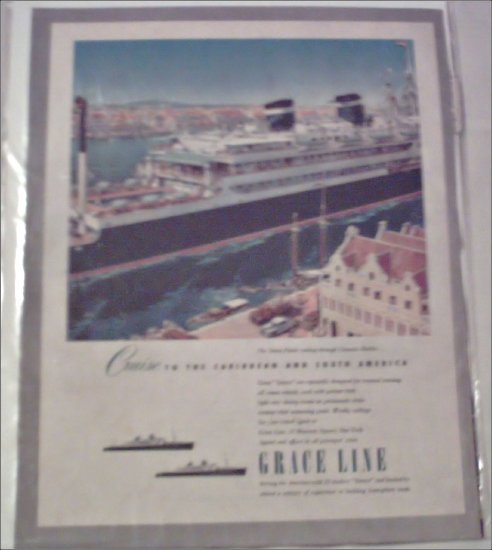 Grace Line Ship ad featuring the Santa Paula