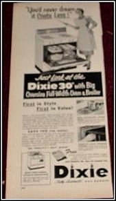 Dixie Gas Range ad