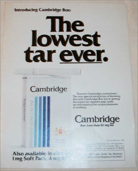 1980 Cambridge Cigarette ad #1