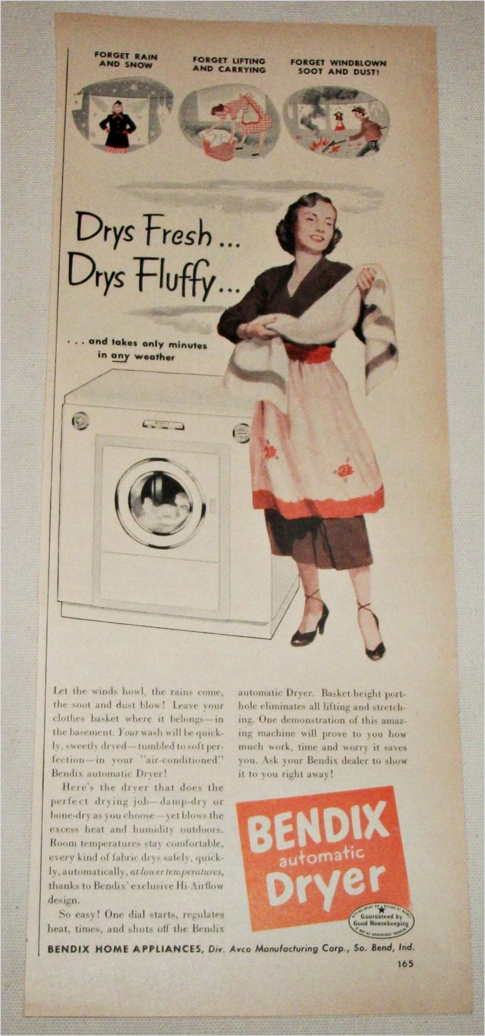 1951 Bendix Automatic Dryer ad