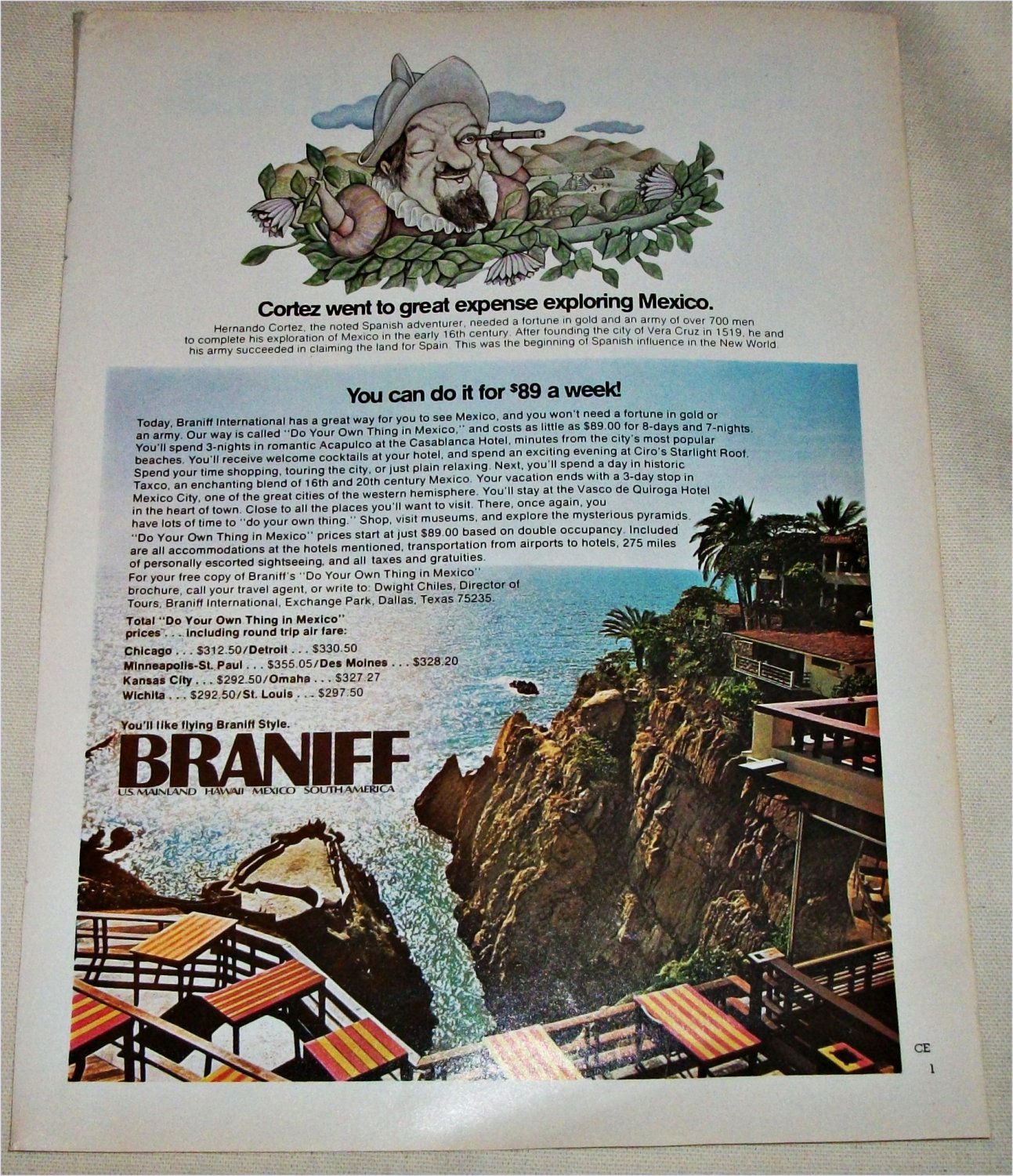 1973 Braniff Airlines ad