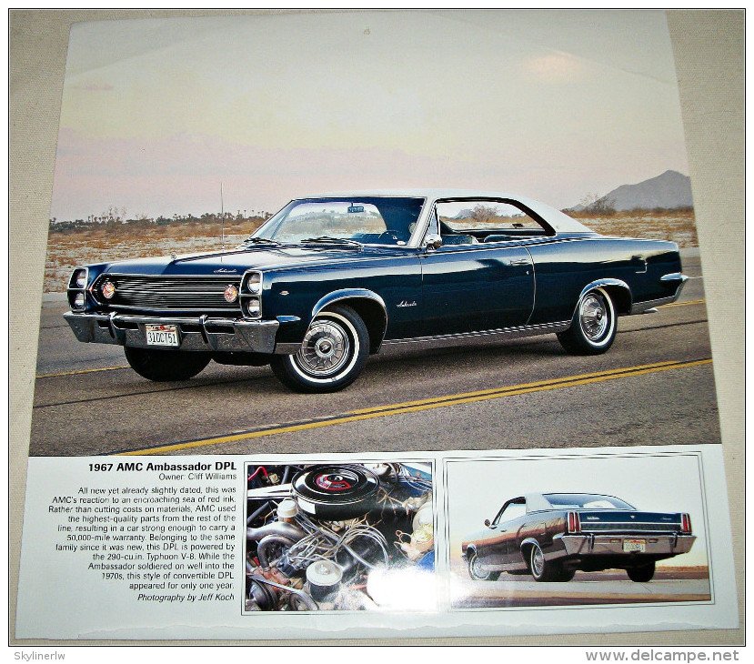 1967 AMC Ambassador DPL 2 dr ht car print (blue & white)