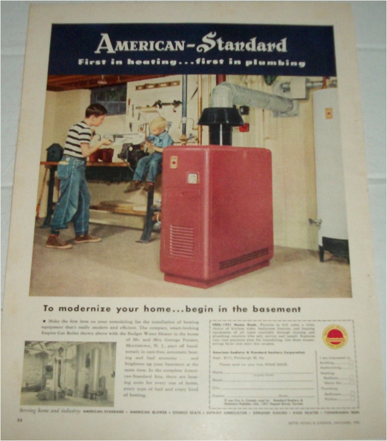 1951 American Standard Gas Boiler ad