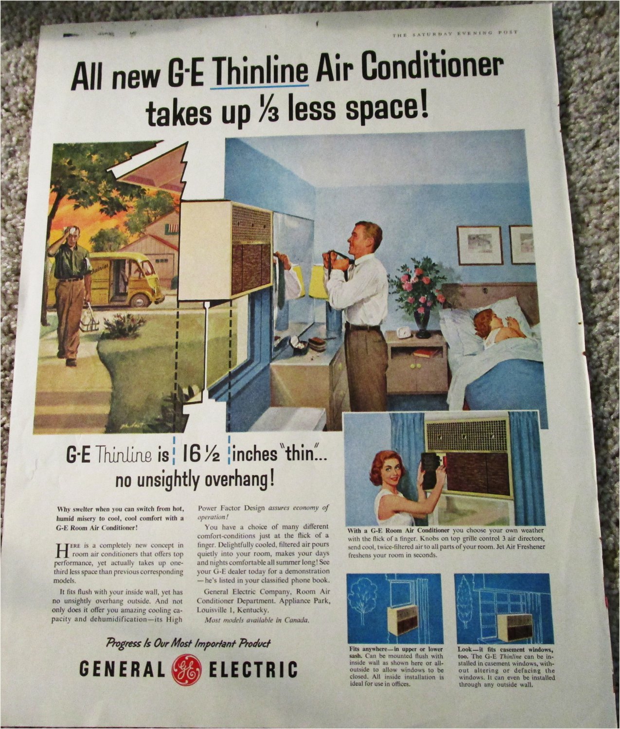 1956 GE Thinline Air Conditioner ad