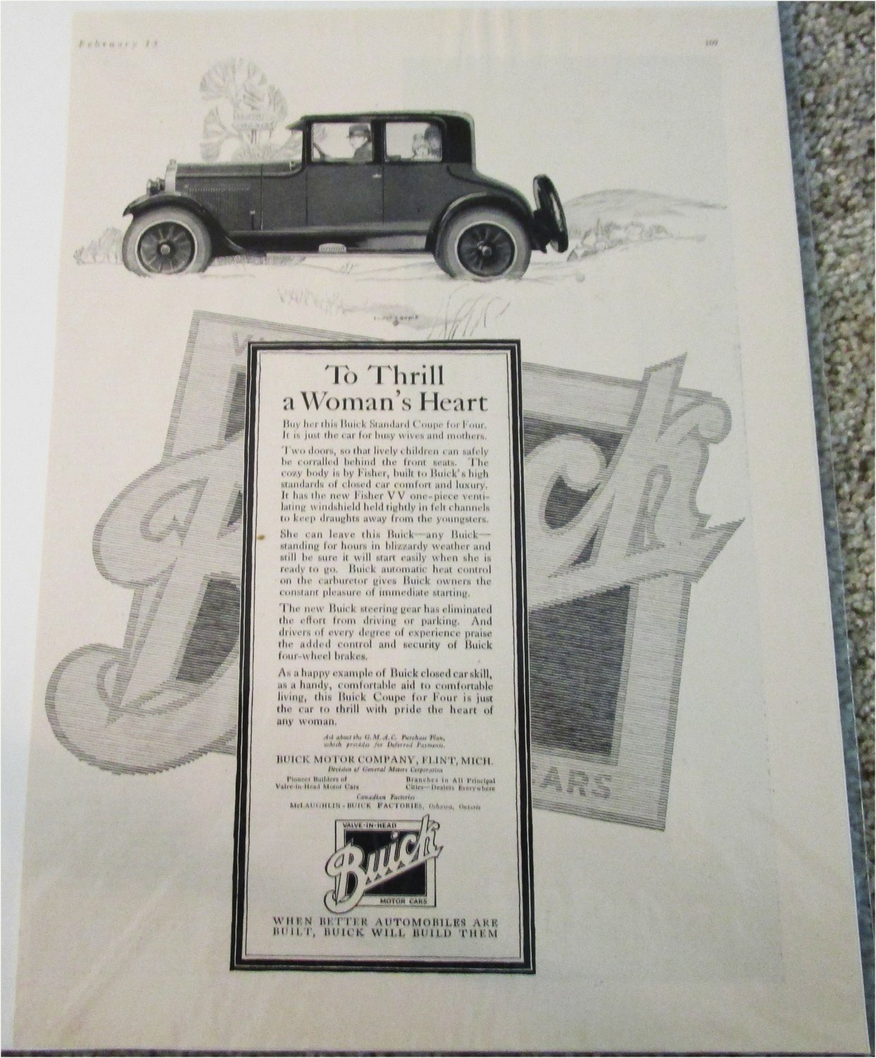 1925 Buick Standard Coupe car ad