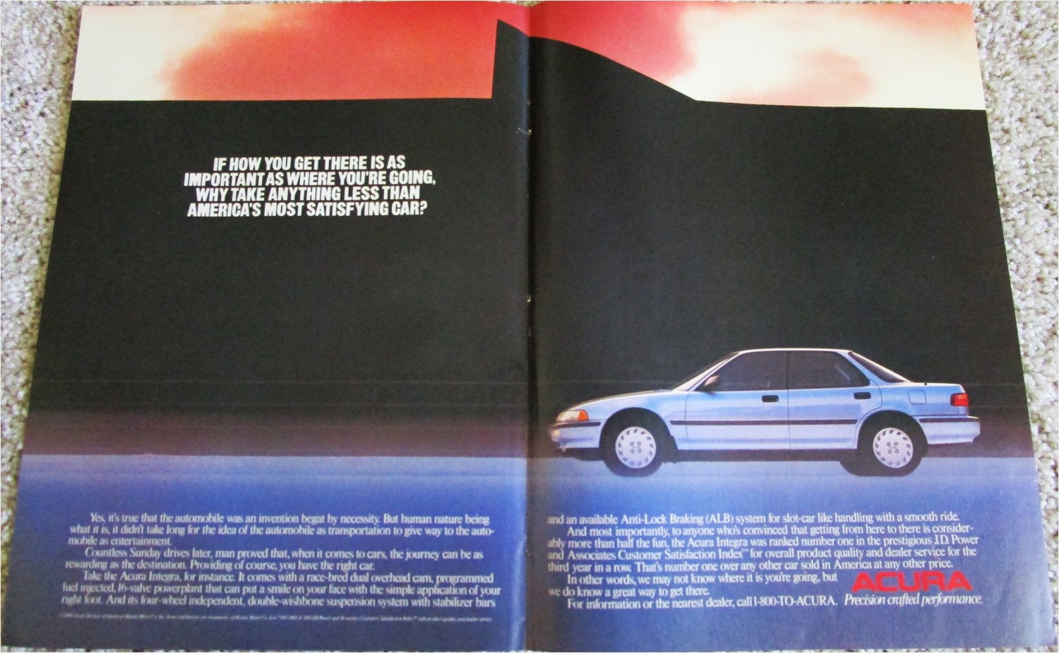 1990 Acura Integra 4 dr sedan car ad #3