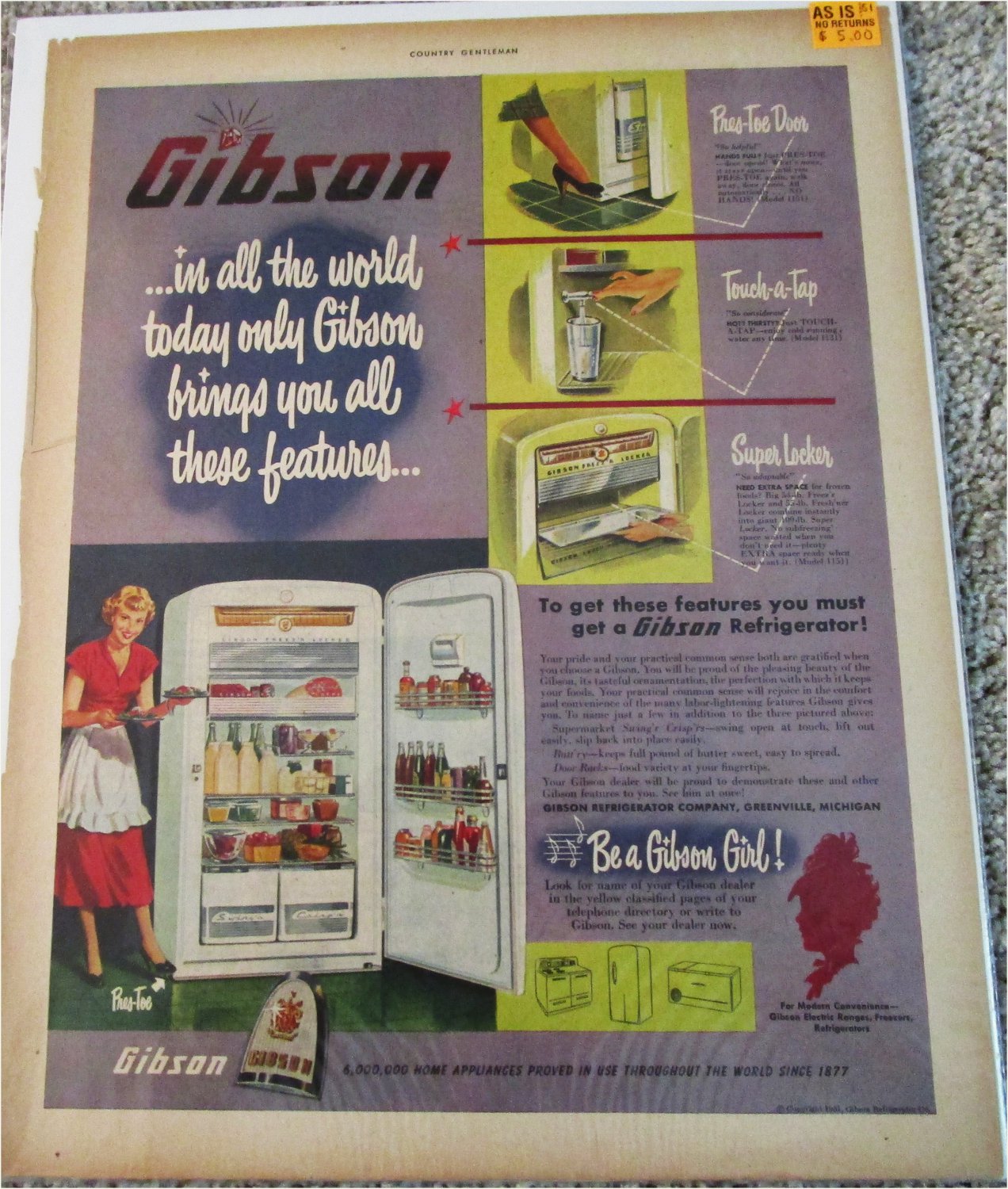 1951 Gibson Refrigerator ad