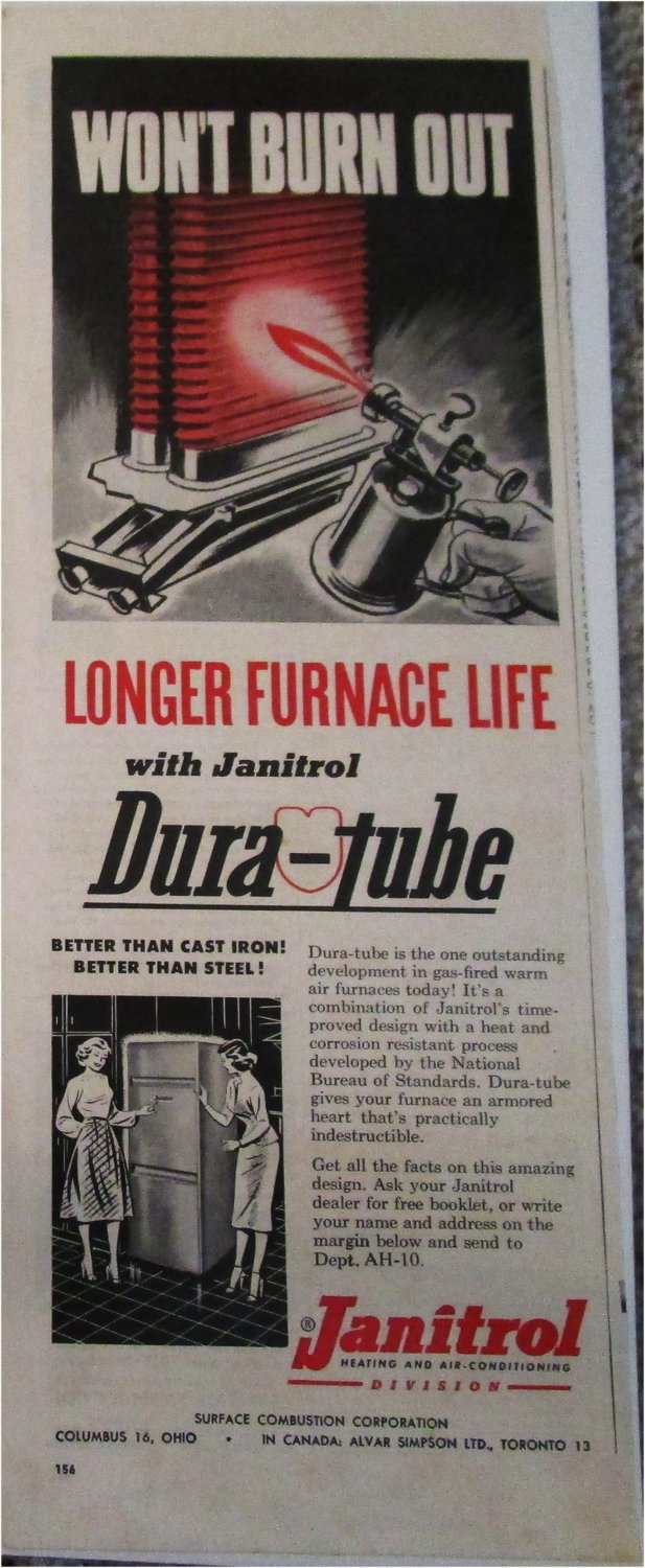 1954 Janitrol Dura-Tube Furnace ad