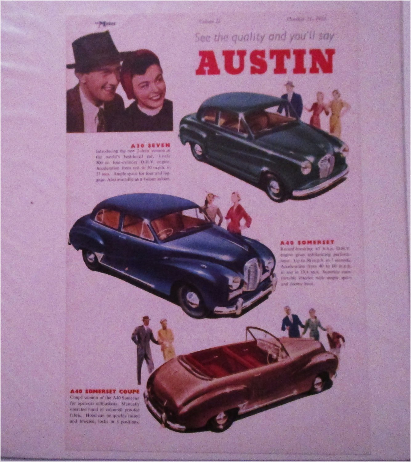 1953 Austin Lineup car ad